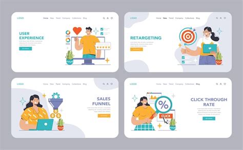 Premium Vector Conversion Rate Optimization Set Experts Analyzing Website Performance A B