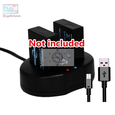 Dual Battery Charger For Two Canon Lp E17 Lpe17 Batteries Replace Lce17