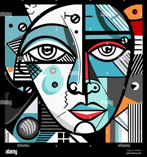 Women Face In The Style Of Picasso Cubism Woman Abstract Background