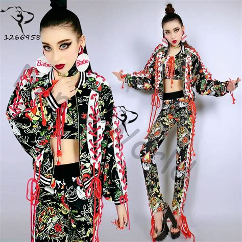 2017 Ds Costume Sexy Dj Singer Hiphop Set Camouflage In Chinese Folk