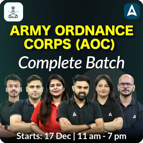 Army Ordnance Corps Aoc Complete Batch Hinglish Online Live