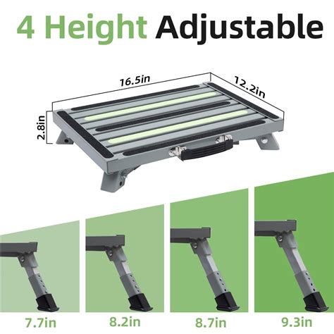Snapklik Com GarfatolRv Safety RV Steps Adjustable Height Folding Platform Step