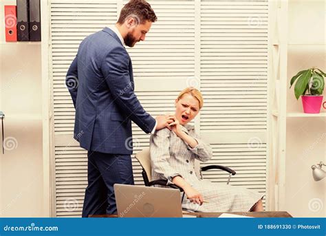 Banned Relations At Work Sexual Assault At Workplace Woman Office