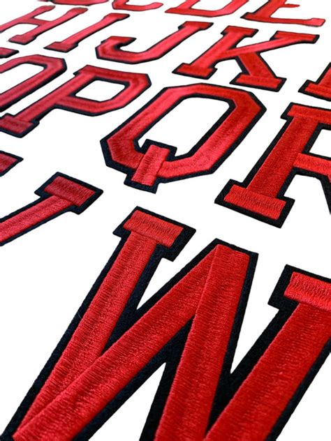 Large Varsity Red Iron On Numbers — Patches R Us
