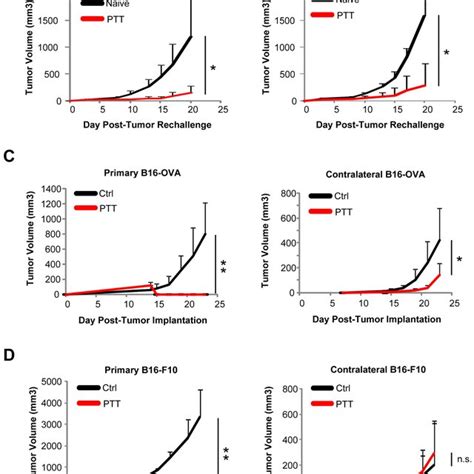 B16 F10 Tumor Bearing Mice Were Treated With Ptt 48 Hours Post Ptt