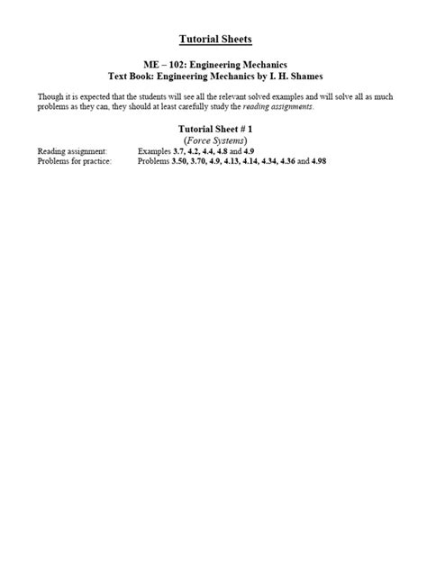 Tutorial Sheet 1 Pdf