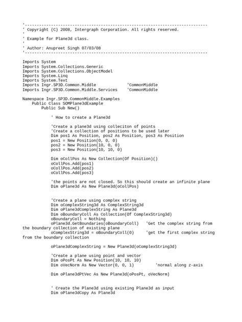 Plane3d Vb Pdf Boolean Data Type Plane Geometry