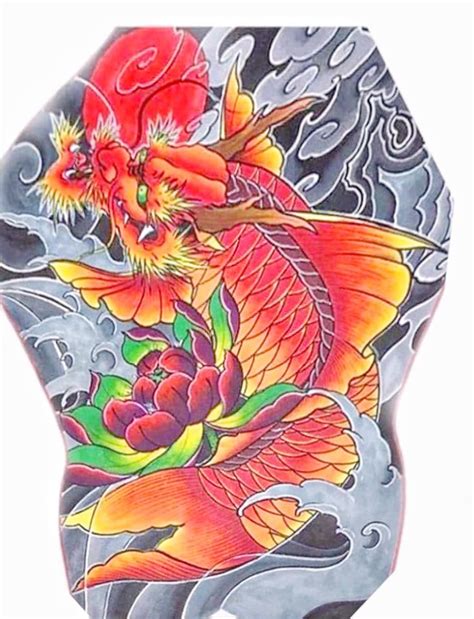 Koi Dragon Tattoo Design For Arm