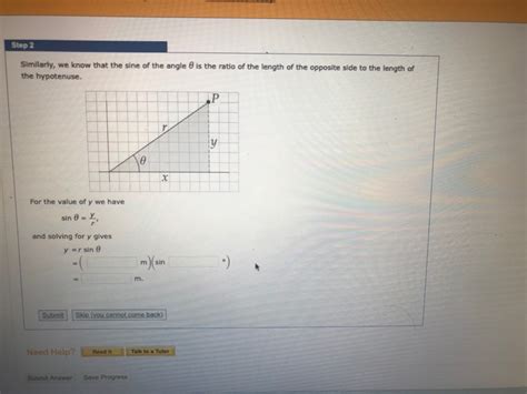Solved Step Similarly We Know That The Sine Of The Angle Chegg