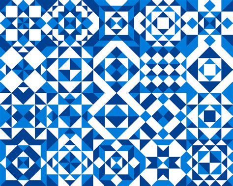 Blue Ceramic Tile Pattern Geometric Mosaic Vector Art At Vecteezy