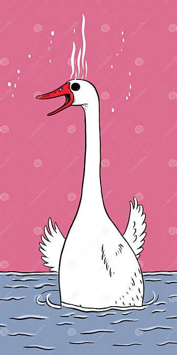 Incensed Swan A Comic Cartoon Illustration By Allie Brosh Stock