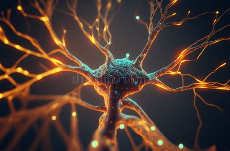 Illuminated Neural Network Illustration With Bright Colors And 3d