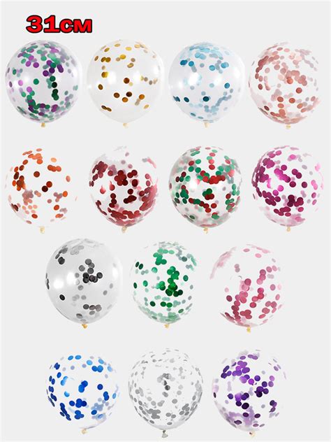Прозрачные воздушные шары с блестками конфетти для нового года купить по цене 199 ₽ в интернет