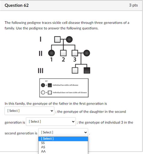 Solved Question 62 3 Pts The Following Pedigree Traces