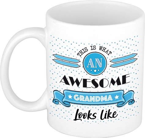 Bellatio Decorations Cadeau Koffiemok Voor Een Geweldige Oma Blauw