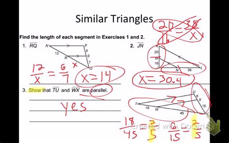 Section 74 Applying Properties Of Similar Triangles Youtube