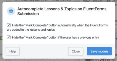 autocomplete learndash lessons and topics with fluent forms