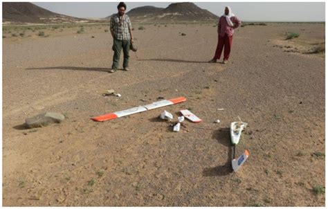 the results of a crash landing of the fixed wing drone repaired by the