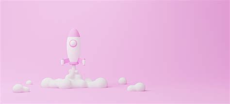 창의적인 사고 아이디어와 혁신 Tion 개념 분홍색 배경에 비행 로켓 3d 렌더 일러스트레이션 로켓에 대한 스톡 사진 및 기타