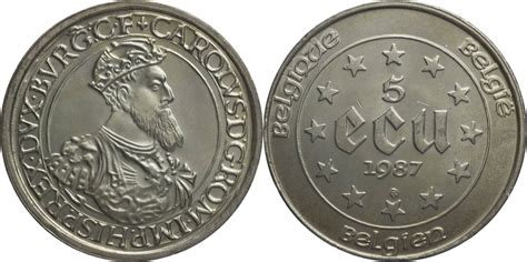 belgien 5 ecu 1987 karl v ef ma shops