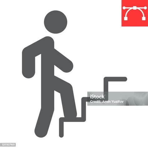 커리어 패스 글리프 아이콘 리더십 과 성공 사람 등반 경력 경로 벡터 아이콘 벡터 그래픽 편집 스트로크 솔리드 기호 Eps 10 검은색에 대한 스톡 벡터 아트 및 기타