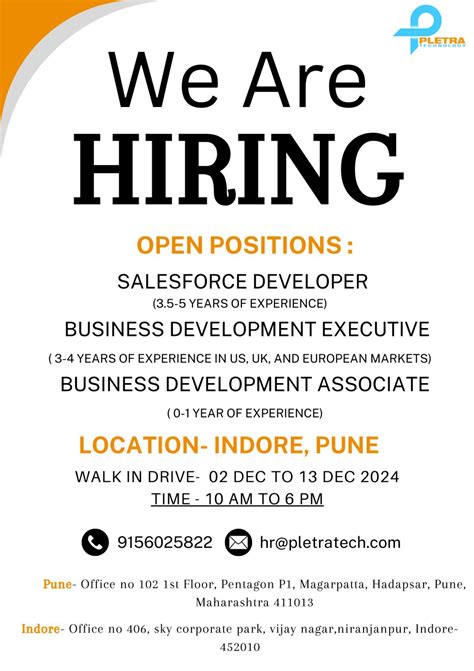 Pletratech On Linkedin Hiringdrive Pletratech Salesforcehiring