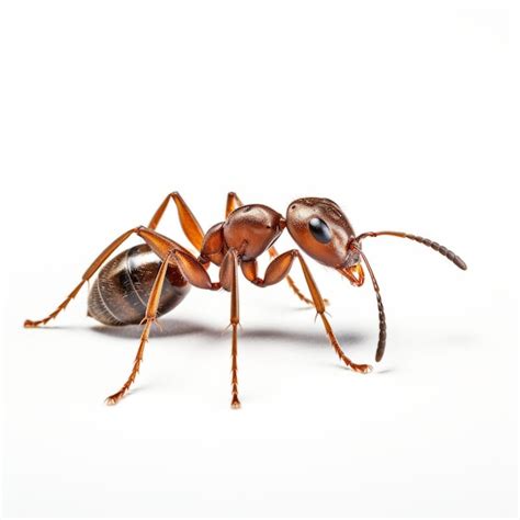 Premium Photo Intense Color Saturation Brown Ant On White Background
