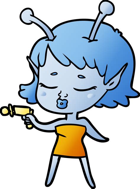 Cute Alien Girl Cartoon 45313296 Png