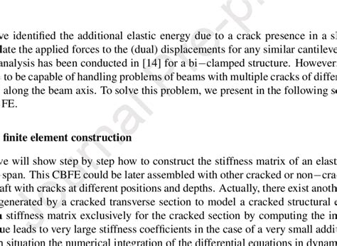 The Cracked Beam Finite Element Download Scientific Diagram