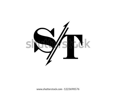 St Initials Logo Sliced Stock Vector Royalty Free 1223698576 Shutterstock
