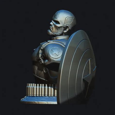 Captain America Bust 3d Printing Model Stl