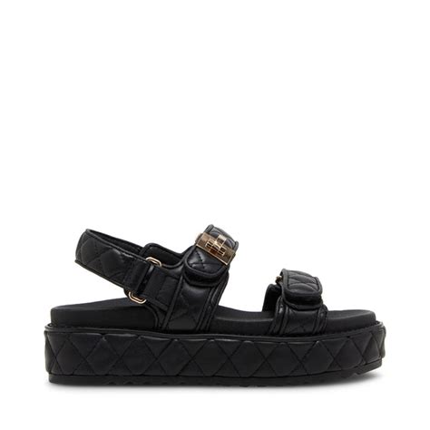 Bigmona Quilted Black Platform Sandals Womens Designer Sandals