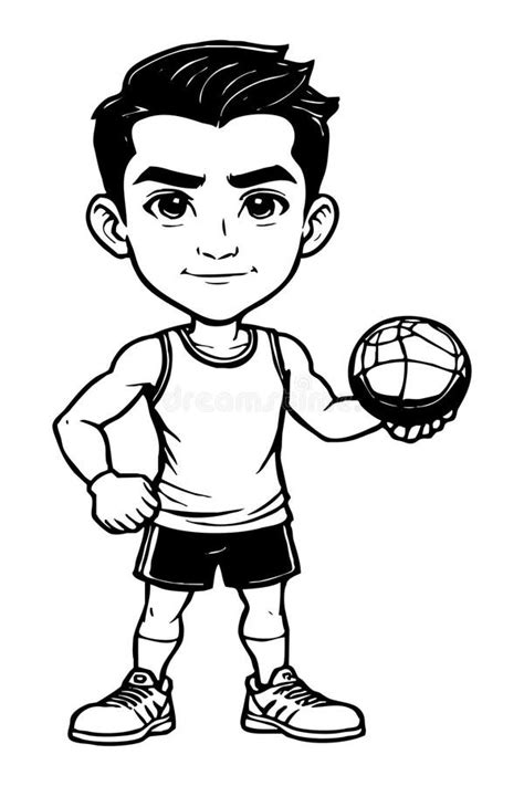 Athlete Fictional Character Black And White Cartoon For Use In