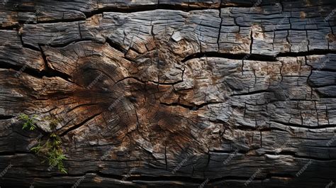Premium Ai Image Charred Wood Bark Brown Texture Macro View Of Tree