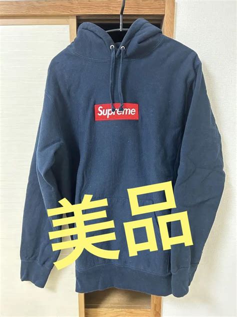 Supreme Boxlogo パーカー ネイビー Lサイズ スウェット メルカリ