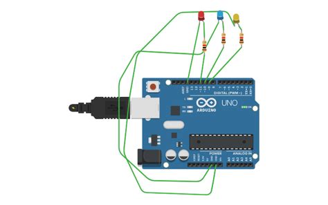 circuit design led arduino examen tinkercad