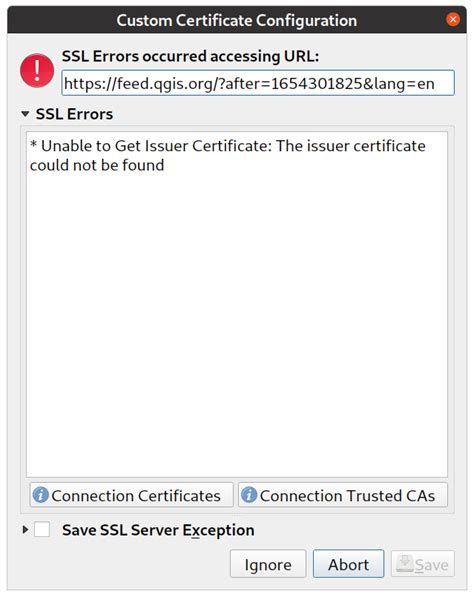 Error Getting Issuer Certificate Son Start Up · Issue 48859 · Qgis