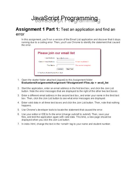 assignment 1 instructions javascript programming assignment 1 part 1