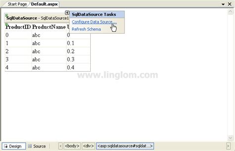 Accessing Sql Server On Aspnet Using Sqldatasource Part 1 Update