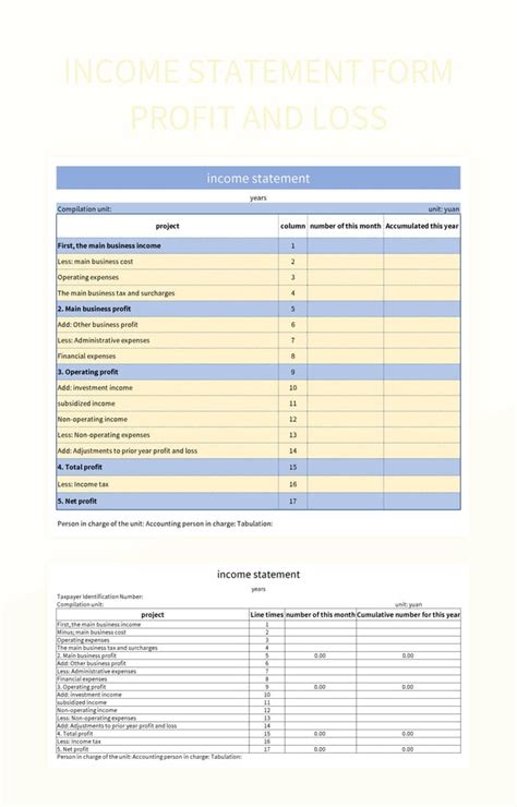 Financial Liabilities Liquidation Profit And Loss Statement Excel