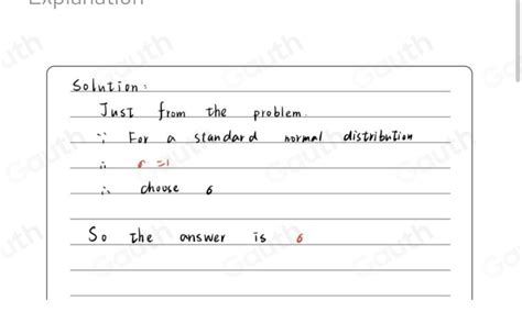 solved for a standard normal distribution which of the following
