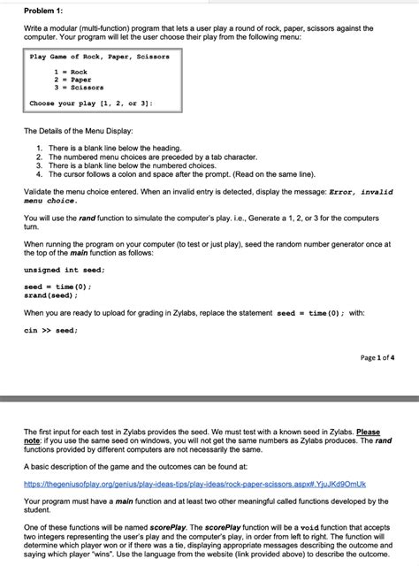 Solved Problem Write A Modular Multi Function Program Chegg