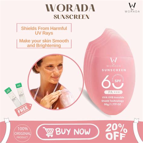 Worada Premium Brightening Sunscreen Spf 60 Pa Fragrance Free Shopee Philippines
