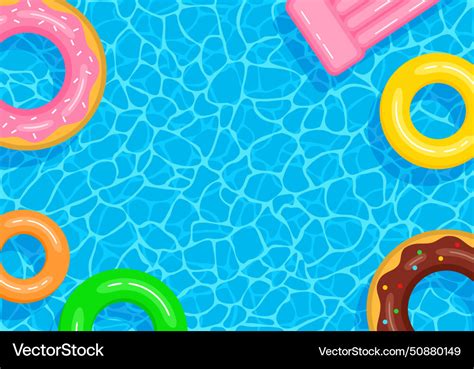 Summer Pool Background With Copy Space Colorful Vector Image
