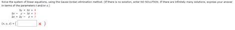 Solved Solve The System Of Linear Equations Using The Chegg