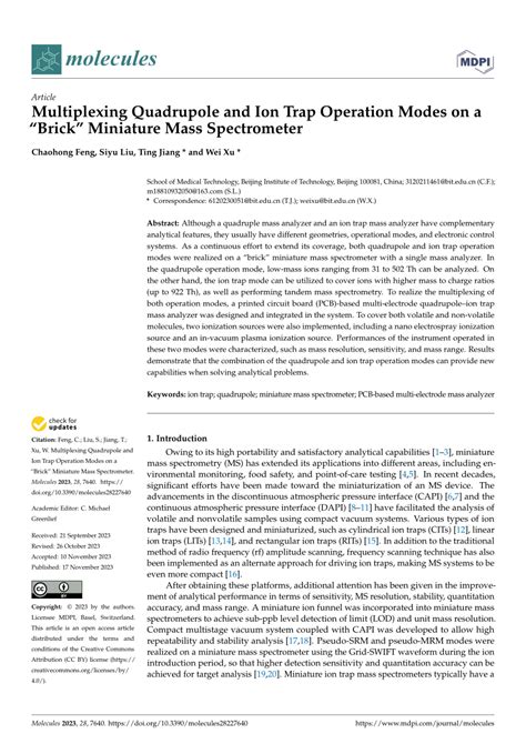 Pdf Multiplexing Quadrupole And Ion Trap Operation Modes On A Brick