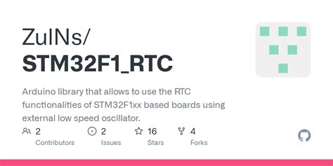 Github Zulnsstm32f1rtc Arduino Library That Allows To Use The Rtc