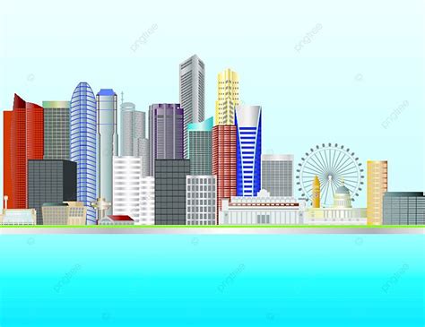 新加坡城市天際線插畫摩天大樓插畫紀念品 向量 摩天大樓 插图 紀念品向量圖案素材免費下載，png，eps和ai素材下載 Pngtree