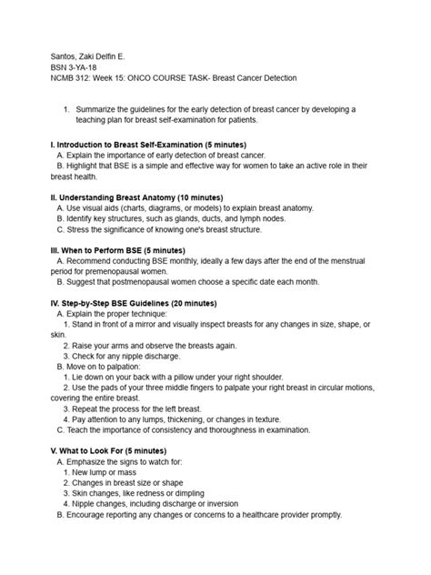 Onco Course Task Breast Cancer Detection Pdf Breast Cancer End Of Life Care