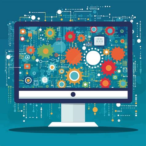 Arte Vectorial Sobre La Imagen Vectorial Simple De La Computadora